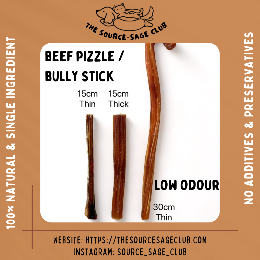 Air Dried Australian Beef Pizzle LOW ODOUR (Beef Bully Stick) (dog den ...