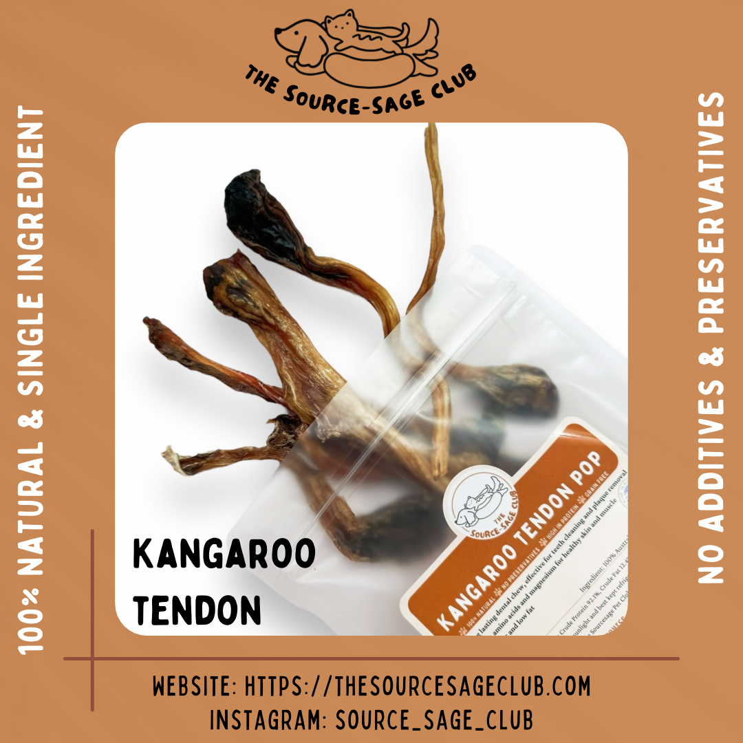 [1KG PACK - 20% OFF] Air Dried Australian Kangaroo Tendon Pop (dog tre ...