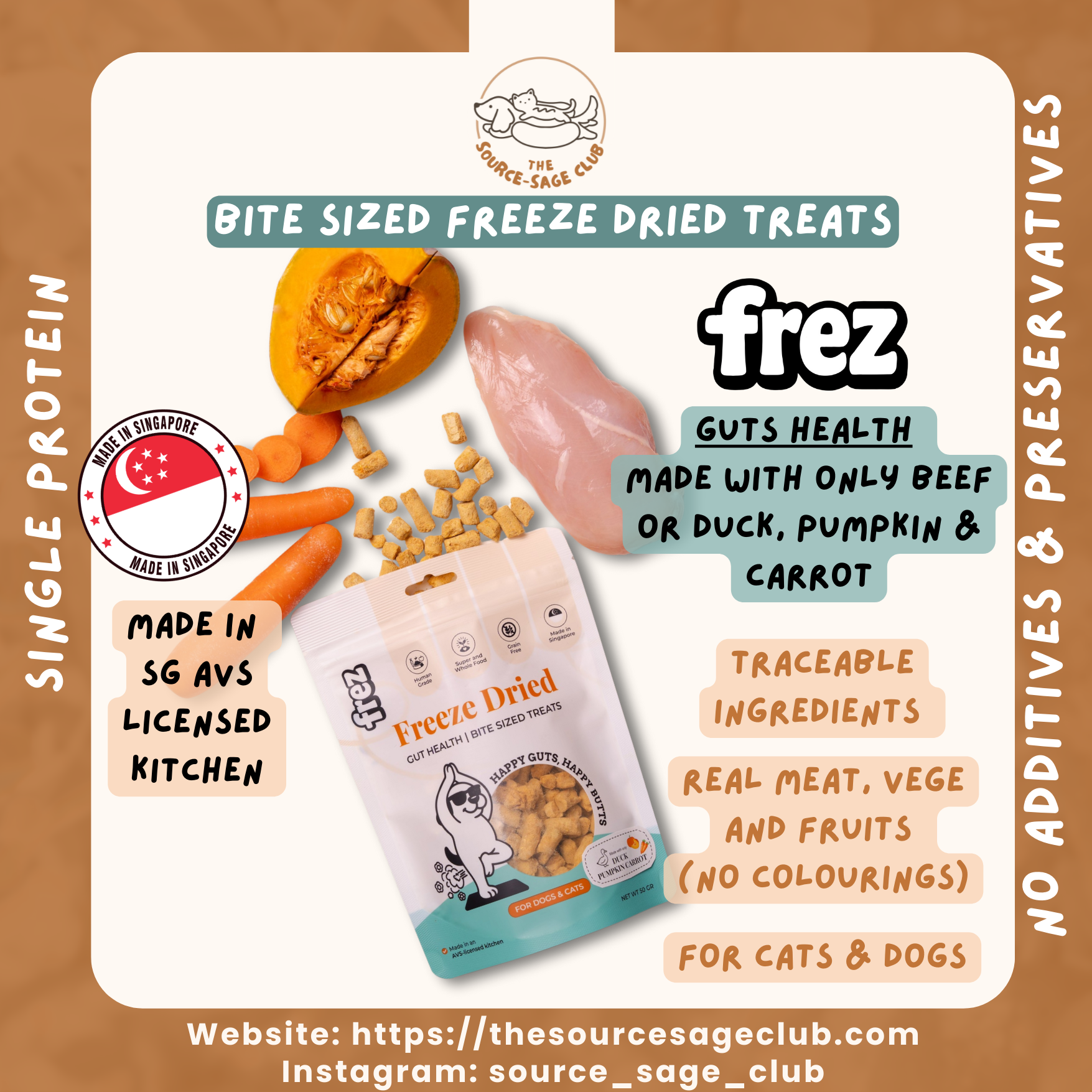 FREZ Guts Health - Freeze Dried Duck/ Beef Pumpkin Carrot (Dog and Cat ...