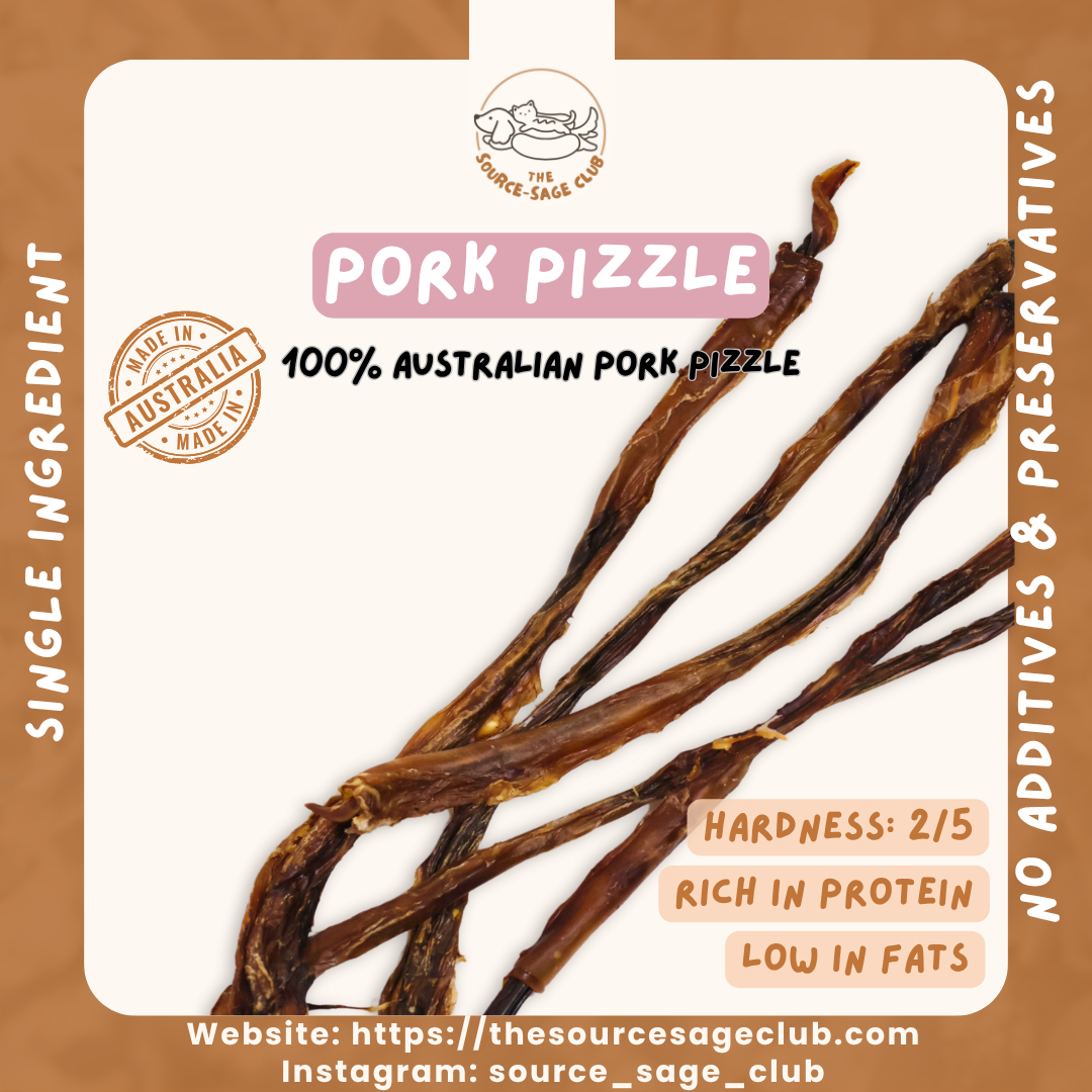 Air Dried Australian Pork Pizzle (single ingredient dog treats, dog de ...