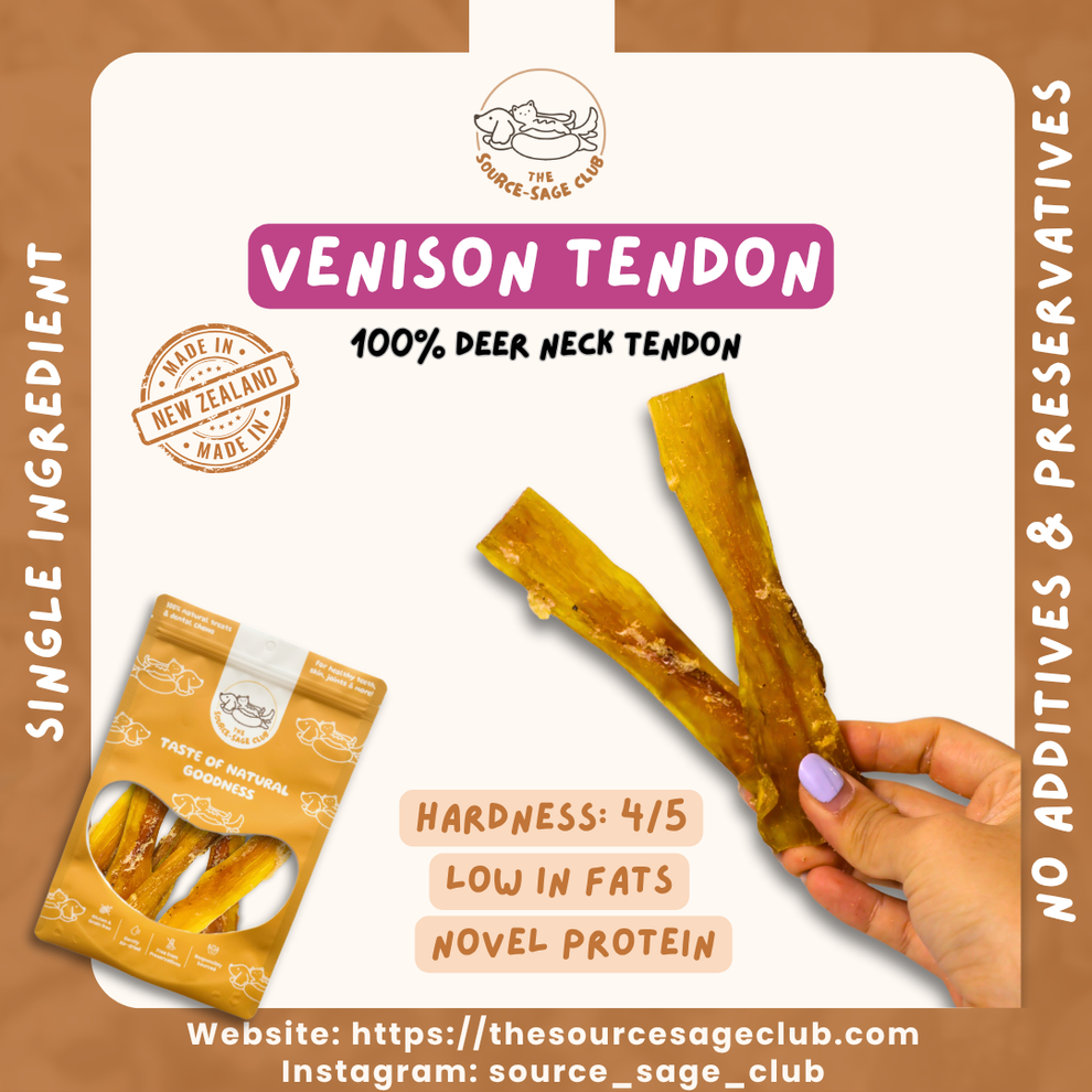 [1kg - 15% OFF] Air Dried New Zealand Venison Paddywack Tendon (dog de ...
